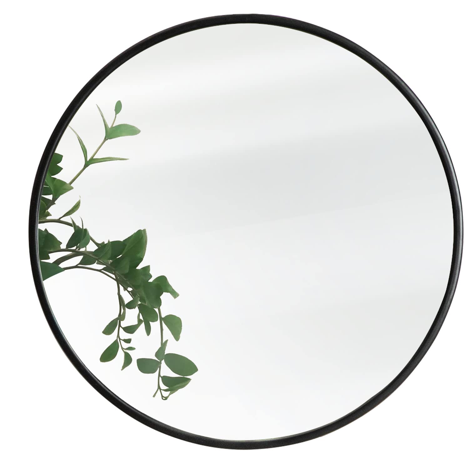 Round Mirror, Black Round Mirror 30 Inch, Round Wall Mirror, Round Bathroom Mirror, Circle Mirrors for Wall, Metal Framed Mirror for Bathroom, Vanity, Bedroom, Entryway, Hallway