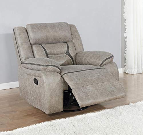 Coaster Home Furnishings PU Manual Motion Recliner in Taupe Finish