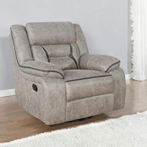 Coaster Home Furnishings PU Manual Motion Recliner in Taupe Finish