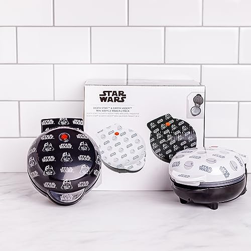 Uncanny Brands Star Wars Mini Waffle Maker Set- Darth Vader & Death Star