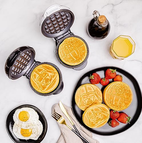 Uncanny Brands Star Wars Mini Waffle Maker Set- Darth Vader & Death Star