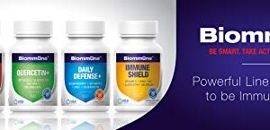 BIOMMUNE Immune Shield Once-Daily Clinical Formula, Immune Support Booster with Stomach-Friendly Zinc, Quercetin, Buffered Vitamin C, D3, Selenium.