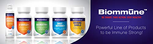 BIOMMUNE Immune Shield Once-Daily Clinical Formula, Immune Support Booster with Stomach-Friendly Zinc, Quercetin, Buffered Vitamin C, D3, Selenium.