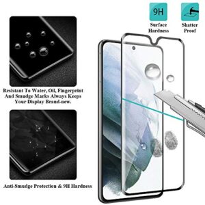 JOLOJO Compatible for Galaxy S21 Plus (6.7") Screen Protector Tempered Glass with Fingerprint Unlock [9H Hardness] Support Full Coverage HD Screen Glass Film for Samsung Galaxy S21+ 5G- Black