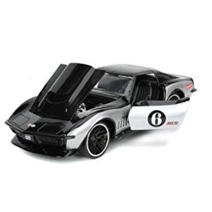 Jada Toys Bigtime Muscle 1:24 1969 Chevy Corvette Stingray Die-cast Black, Toys for Kids and Adults