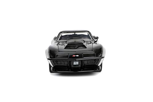 Jada Toys Bigtime Muscle 1:24 1969 Chevy Corvette Stingray Die-cast Black, Toys for Kids and Adults