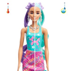 Barbie Color Reveal Glitter! Hair Swaps Doll, Glittery Pink with 25 Hairstyling & Party-Themed Surprises Including 10 Plug-in Hair Pieces, Gift for Kids 3 Years Old & Up