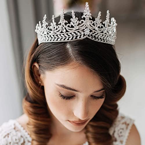 AW BRIDAL Tiaras and Crowns for Women Crystal Queen Crown Gothic Tiaras Bridal Women Crowns for Wedding Quinceanera Pageant Birthday Tiaras Princess Crown(Silver)