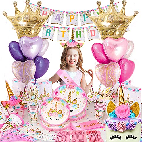 Pink And Gold Large Crown Heart Foil Helium Mylar Balloons Set For Girl's Happy Birthday Pink Princess Party Decorations Baby Shower Party Supplies