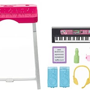 Barbie: Big City, Big Dreams Barbie “Brooklyn” Roberts Doll (11.5-in, Brunette with Braids) & Music Studio Playset with Keyboard & Accessories, Gift for 3 to 7 Year Olds