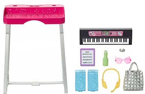 Barbie: Big City, Big Dreams Barbie “Brooklyn” Roberts Doll (11.5-in, Brunette with Braids) & Music Studio Playset with Keyboard & Accessories, Gift for 3 to 7 Year Olds