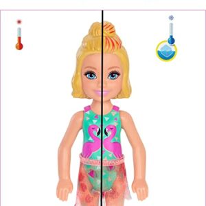 Barbie Chelsea Color Reveal Doll: 6 Surprises, Marble Blue Look, Hair Color Change, Sand & Sun Series [Styles Vary]