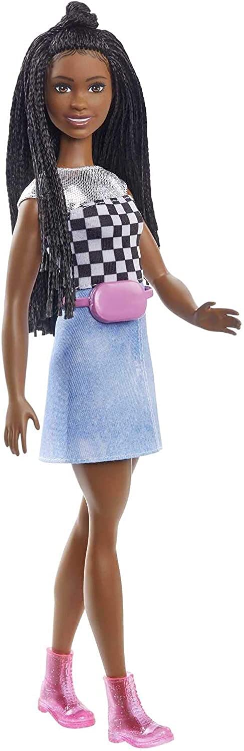 Barbie: Big City, Big Dreams “Brooklyn” Roberts Doll (11.5-in, Brunette Braided Hair) Wearing Shimmery Top, Skirt & Accessories, Gift for 3 to 7 Year Olds