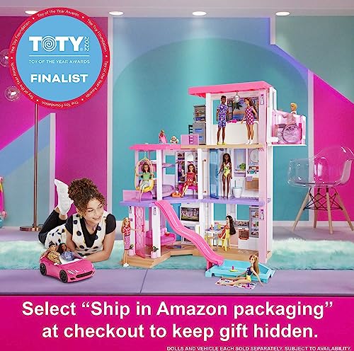 Barbie DreamHouse, Doll House Playset with 75+ Furniture & Accessories, 10 Play Areas, Lights & Sounds, Wheelchair-Accessible Elevator