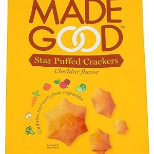 MADEGOOD Organic Cheddar Star Puffed Crackers, 4.26 OZ