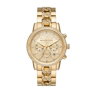 michael kors women's ritz gold-tone stainless steel chain bracelet watch (model: mk6937)