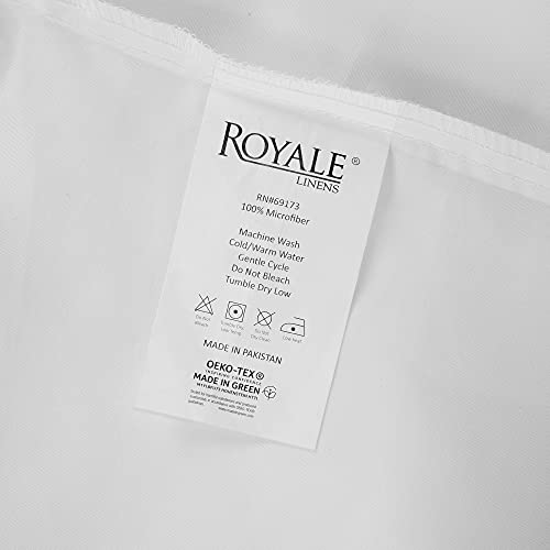 ROYALE LINENS - 4 Piece Full Bed Sheet - Soft Brushed Microfiber 1800 Bedding Set - 1 Fitted Sheet, 1 Flat Sheet, 2 Pillow Case - Wrinkle & Fade Resistant Luxury Full Size Sheet Set (Full, White)