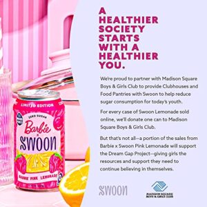 Swoon Barbie™ Pink Lemonade - Sugar Free Lemonade Low Carb, Paleo-Friendly, Gluten-Free Keto Drink - Strawberry Lemonade Made with 100% Natural Lemon Juice Concentrate - 12 Fl Oz (Pack of 12)