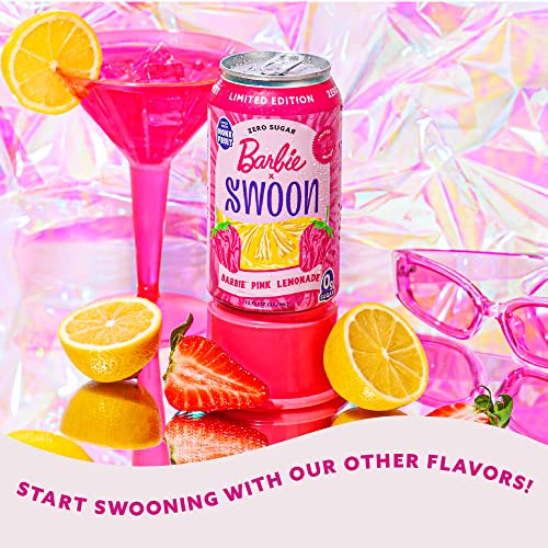 Swoon Barbie™ Pink Lemonade - Sugar Free Lemonade Low Carb, Paleo-Friendly, Gluten-Free Keto Drink - Strawberry Lemonade Made with 100% Natural Lemon Juice Concentrate - 12 Fl Oz (Pack of 12)