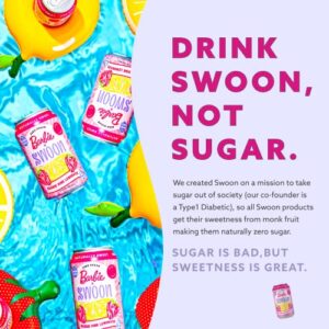 Swoon Barbie™ Pink Lemonade - Sugar Free Lemonade Low Carb, Paleo-Friendly, Gluten-Free Keto Drink - Strawberry Lemonade Made with 100% Natural Lemon Juice Concentrate - 12 Fl Oz (Pack of 12)