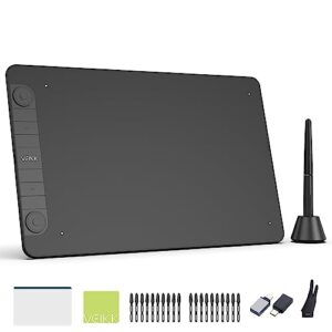 veikk vk1060pro 10 x 6 inch large drawing tablet with 2 scroll wheels, 6 express keys,p05 battery-free stylus of 8192 levels pressure, graphics tablet for android win mac chrome os