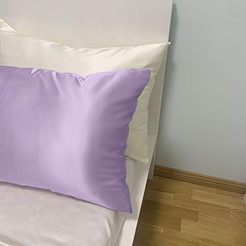 Cognatio 22 Momme 100% Pure Silk Pillowcase for Hair and Skin, Both Sides Grade 6A Mulberry Silk Pillow Case with Hidden Zipper, 1 Pack (Lavender, King 20x36 inches)