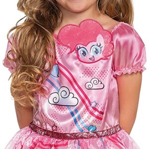 Pinkie Pie Costume for Girls, Official My Little Pony Tutu Dress, Chibi Style Character Outfit, Kids Size Extra Small (3T-4T) Multicolored