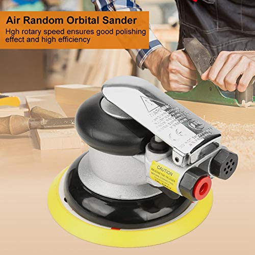 Walfront AT-780 5"/4" Air Random Orbital Sander Round Polisher Pneumatic Hand Sanding Tool Pneumatic Palm Sander(4"), Polishing Machine/Glaze Sealing Machine