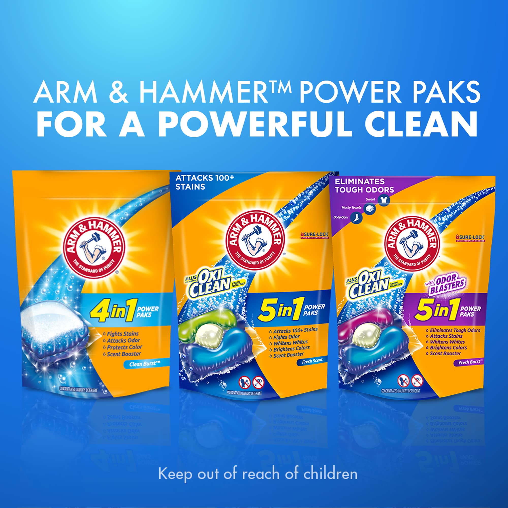 Arm & Hammer 4-in-1 Laundry Detergent Power Paks, 58 Count