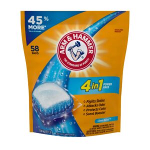 Arm & Hammer 4-in-1 Laundry Detergent Power Paks, 58 Count