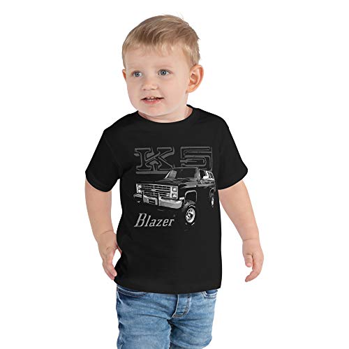 Retro Chevy K5 Blazer Truck Toddler Short Sleeve Tee Black