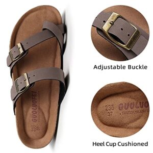 guoluofei Women's Cork Footbed Slide Sandals With Arch Support,Comfortable Summer Beach Sandals For Women Girls Ladies