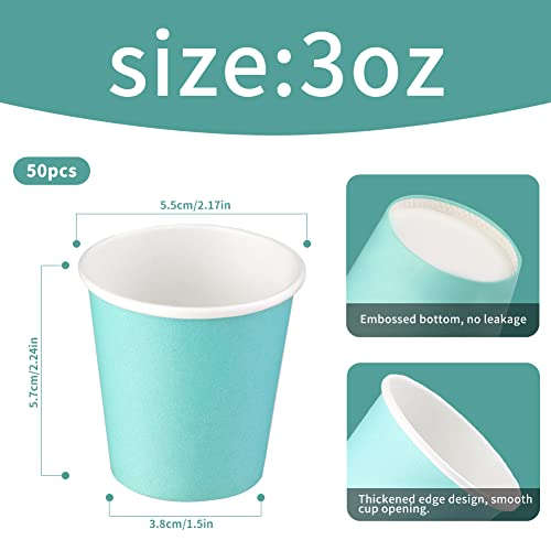 50 Pack 3oz Paper Cups, Bathroom Cups Disposable,Moushwash Cups Small Snack Cups for Water, Juice,Candy Ideal for Party Bathroom and Office