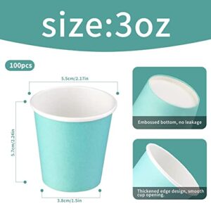 100 Pack 3oz Small Snack Paper Cups For Juice,Candy, Disposable Moushwash Cups for Water, Ideal for Party Bathroom and Office