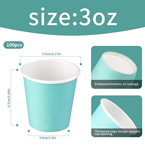 100 Pack 3oz Small Snack Paper Cups For Juice,Candy, Disposable Moushwash Cups for Water, Ideal for Party Bathroom and Office