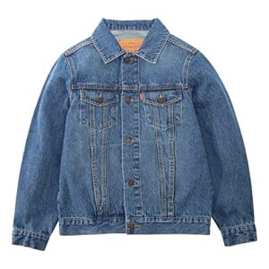 levi's boys' denim trucker jacket, blue, m