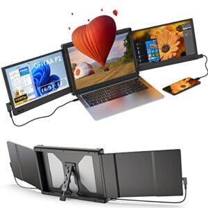 ofiyaa p2 12'' triple portable monitor for laptop screen extender dual monitor extender 1080p fhd ips usb-a/type-c/hdmi 4 speakers,plug and play for windows/chrome,compatible with 13"-16" mac pc …