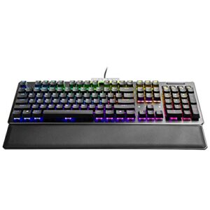 EVGA Z15 RGB USB Gaming Keyboard, RGB Backlit LED, Hotswappable Mechanical Kaihl Speed Bronze Switches (Clicky), 822-W1-15US-KR, Black