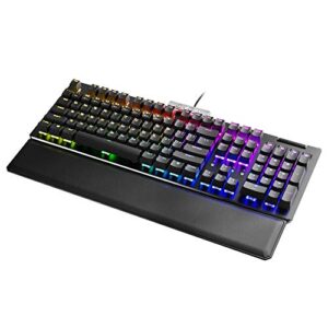 EVGA Z15 RGB USB Gaming Keyboard, RGB Backlit LED, Hotswappable Mechanical Kaihl Speed Bronze Switches (Clicky), 822-W1-15US-KR, Black