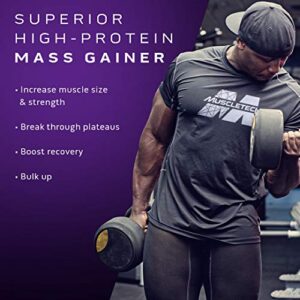 Mass Gainer MuscleTech 100% Mass Gainer Protein Powder Protein Powder for Muscle Gain Whey Protein + Muscle Builder Creatine Supplements Vanilla, 5.15 Pound (Pack of 1)