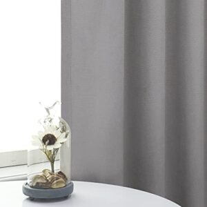 WEST LAKE Velvet Grey Blackout Winter Curtains Room Darkening Window Drapes Super Soft Luxury Drapes for Bedroom Rod Pocket Back Tab Curtains for Living Room Gray 52" Wx63 L,2 Panels