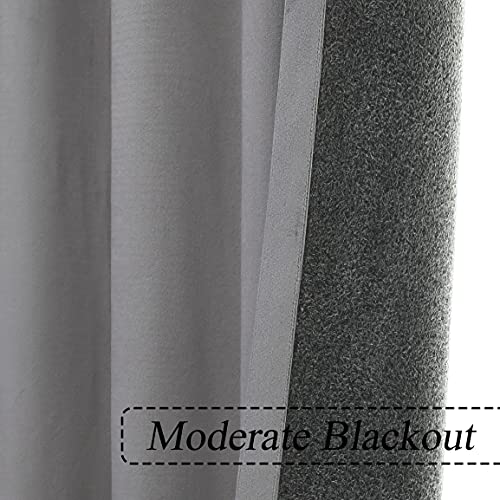 WEST LAKE Velvet Grey Blackout Winter Curtains Room Darkening Window Drapes Super Soft Luxury Drapes for Bedroom Rod Pocket Back Tab Curtains for Living Room Gray 52" Wx63 L,2 Panels