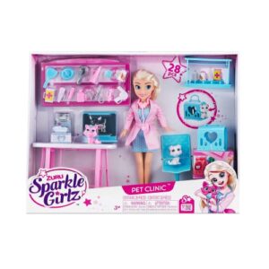 sparkle girlz united pacific designs 100184: zuru pet clinic playset with 10.5" doll & pets