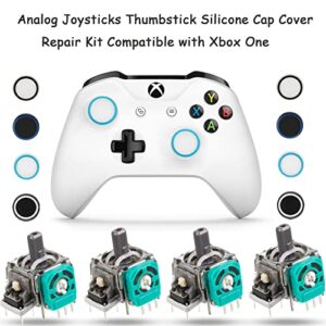 31 Pieces Replacement Game Controller Kit, Thumbsticks Grips Cover, Joystick, Bumpers Triggers, ABXY Buttons, Headphone Jack Plug Port, Screwdriver Compatible with Xbox ONE S Controller Model 1708