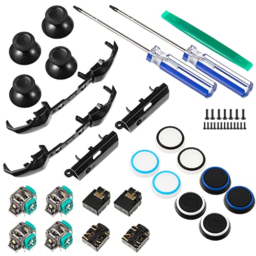 31 Pieces Replacement Game Controller Kit, Thumbsticks Grips Cover, Joystick, Bumpers Triggers, ABXY Buttons, Headphone Jack Plug Port, Screwdriver Compatible with Xbox ONE S Controller Model 1708