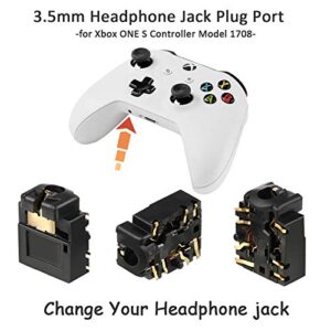 31 Pieces Replacement Game Controller Kit, Thumbsticks Grips Cover, Joystick, Bumpers Triggers, ABXY Buttons, Headphone Jack Plug Port, Screwdriver Compatible with Xbox ONE S Controller Model 1708