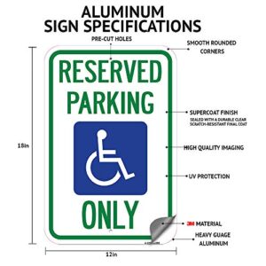 Reserved Parking Sign One Parking Space Per Owner Only, Violators Will Be Towed Away at Vehicle Owner's Expense | 12" X 18" Heavy-Gauge Aluminum Rust Proof Parking Sign | Made in The USA