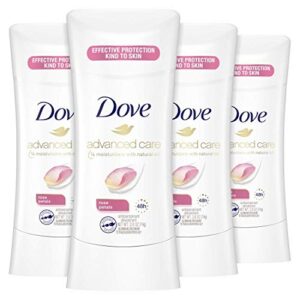 dove antiperspirant deodorant stick 48 hour protection and soft and comfortable underarms rose petals deodorant for women oz 4 count, 2.6 ounce