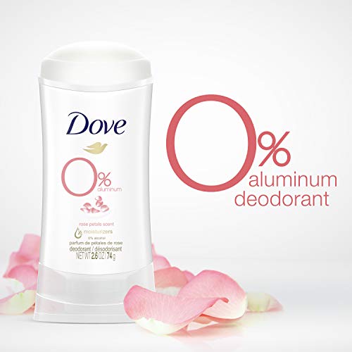 Dove Antiperspirant Deodorant Stick 48 Hour Protection And Soft And Comfortable Underarms Rose Petals Deodorant for Women oz 4 Count, 2.6 Ounce