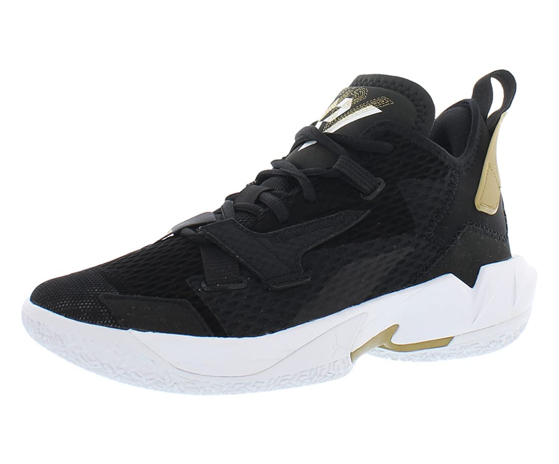 Nike Air Jordan Why Not Zero.4 GS Basketball Trainers CQ9430 Sneakers Shoes (UK 4.5 us 5Y EU 37.5, Black White Metallic Gold 001)